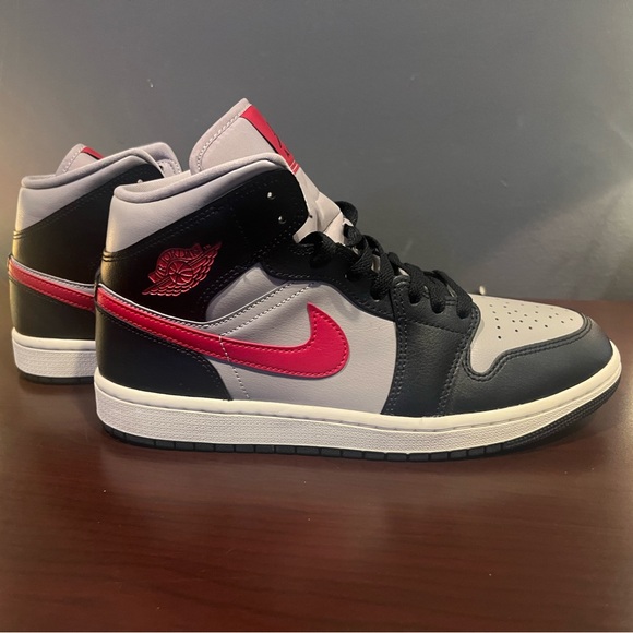 Jordan | Shoes | Size Air Jordan 1 Mid Black College Grey | Poshmark